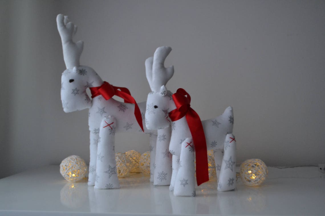 Set of 2 Reindeer Dolls Christmas Gift, Stuffed Reindeer, Soft Toy ...