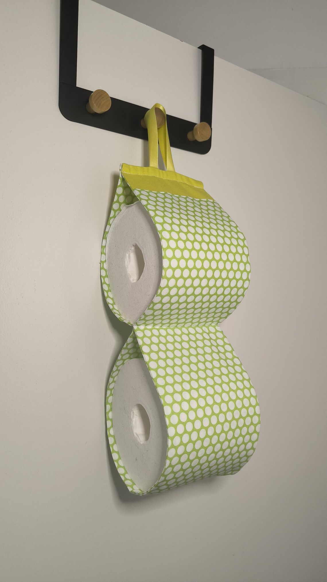 Handmade Spring Green Fabric Toilet Roll Holder: Hanging Bathroom ...
