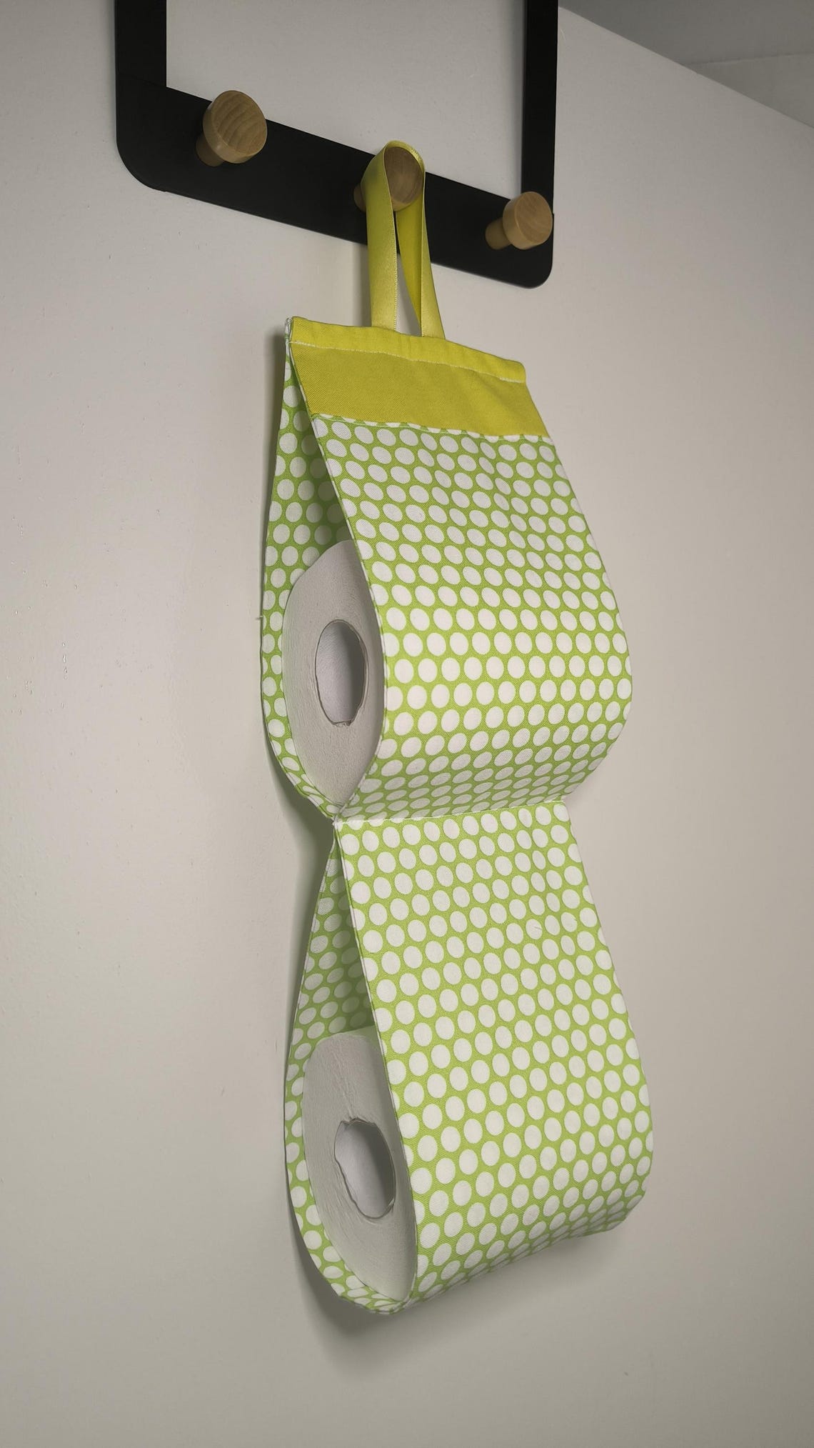 Handmade Spring Green Fabric Toilet Roll Holder: Hanging Bathroom ...