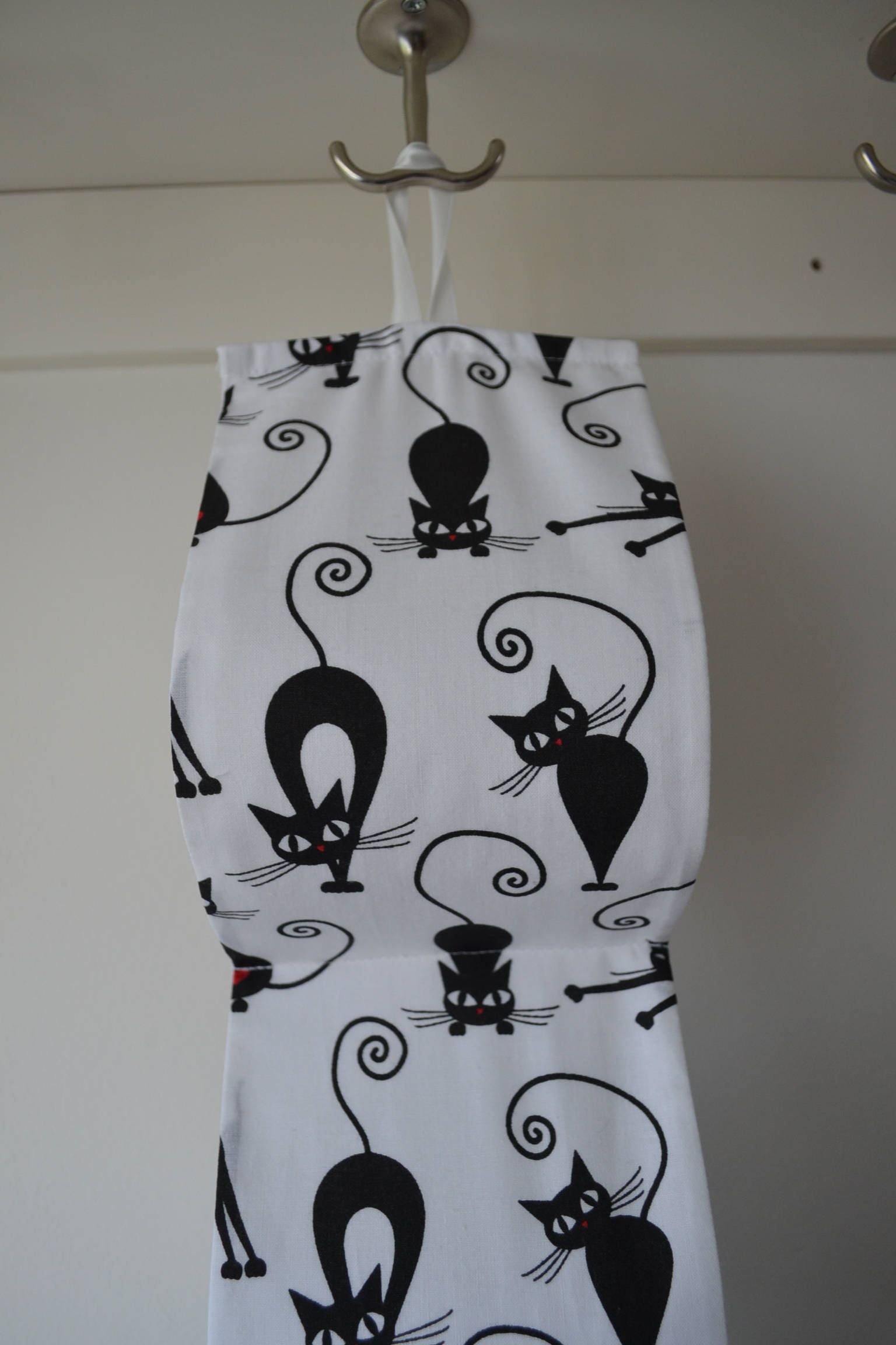 Hanging Toilet Roll Holder Cats Lovers Gift White Fabric - Etsy