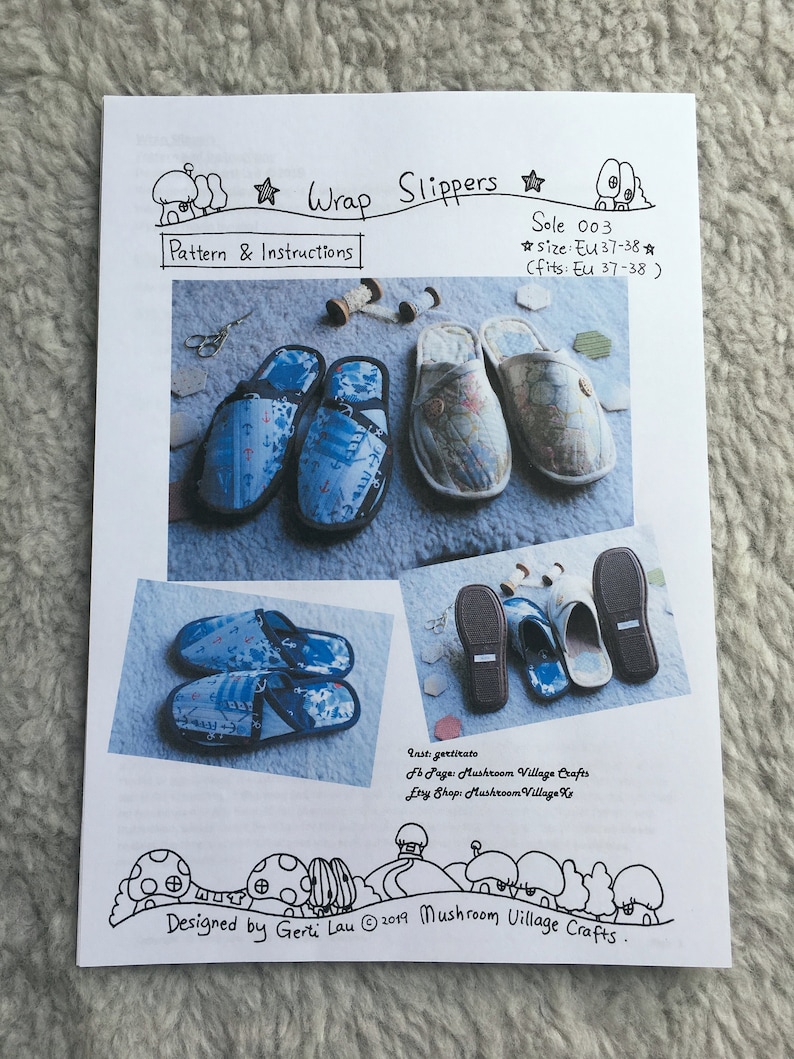 Wrap Slippers Pattern and Soles Kit Set (sole 003) for Sewing - Etsy UK