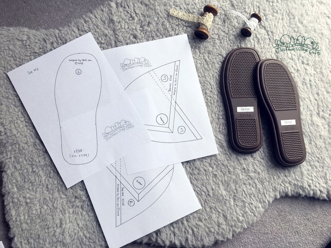 Wrap Slippers Pattern and Soles Kit Set (sole 003) for Sewing - Etsy UK