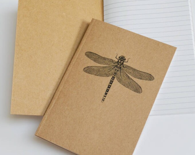 Dragonfly Notebook. Recycled A6 Notebook With Dragonfly Illustration ...