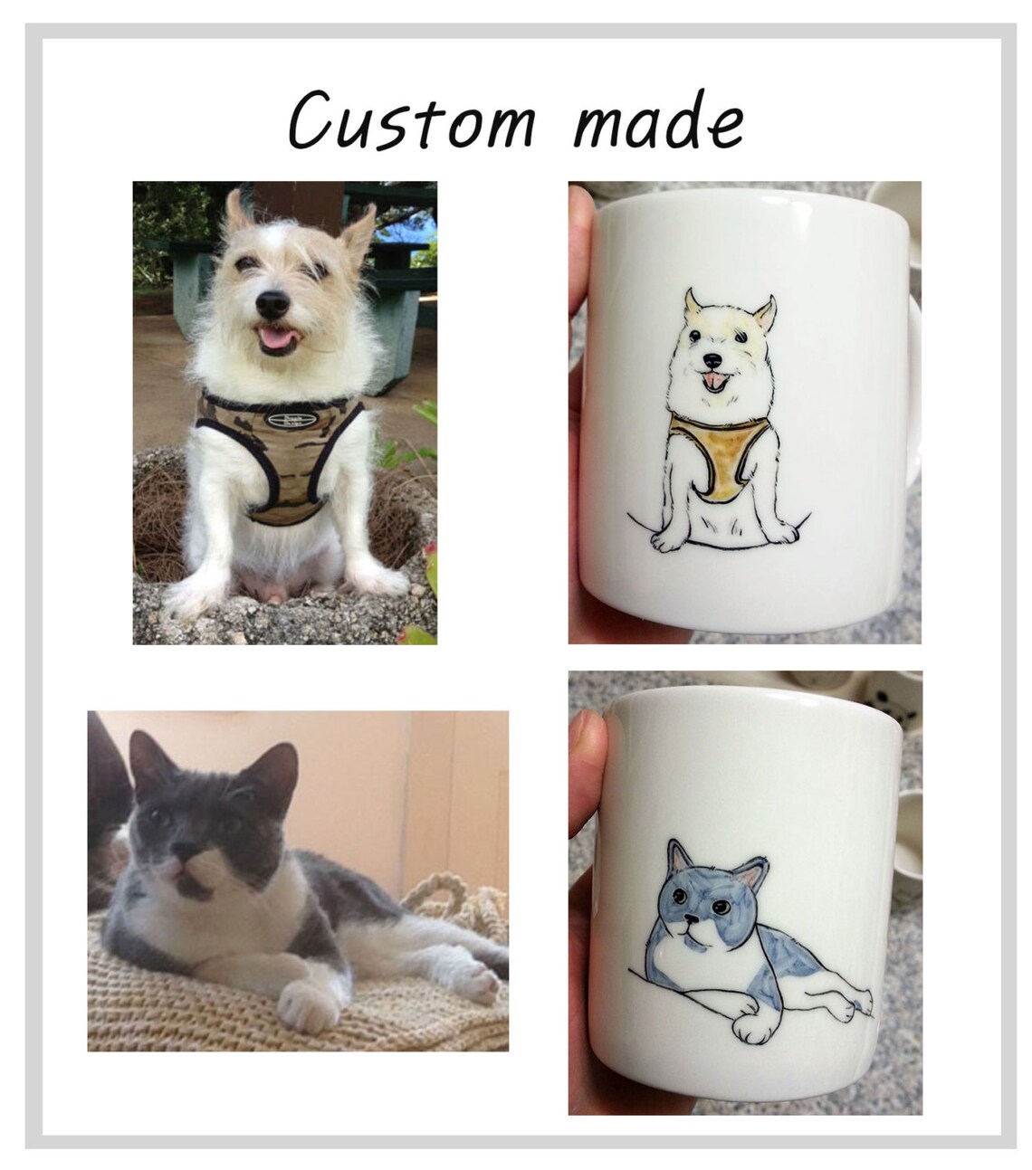 Custom Made Pet Mug Hand Painted Animal Mug Cup - Etsy