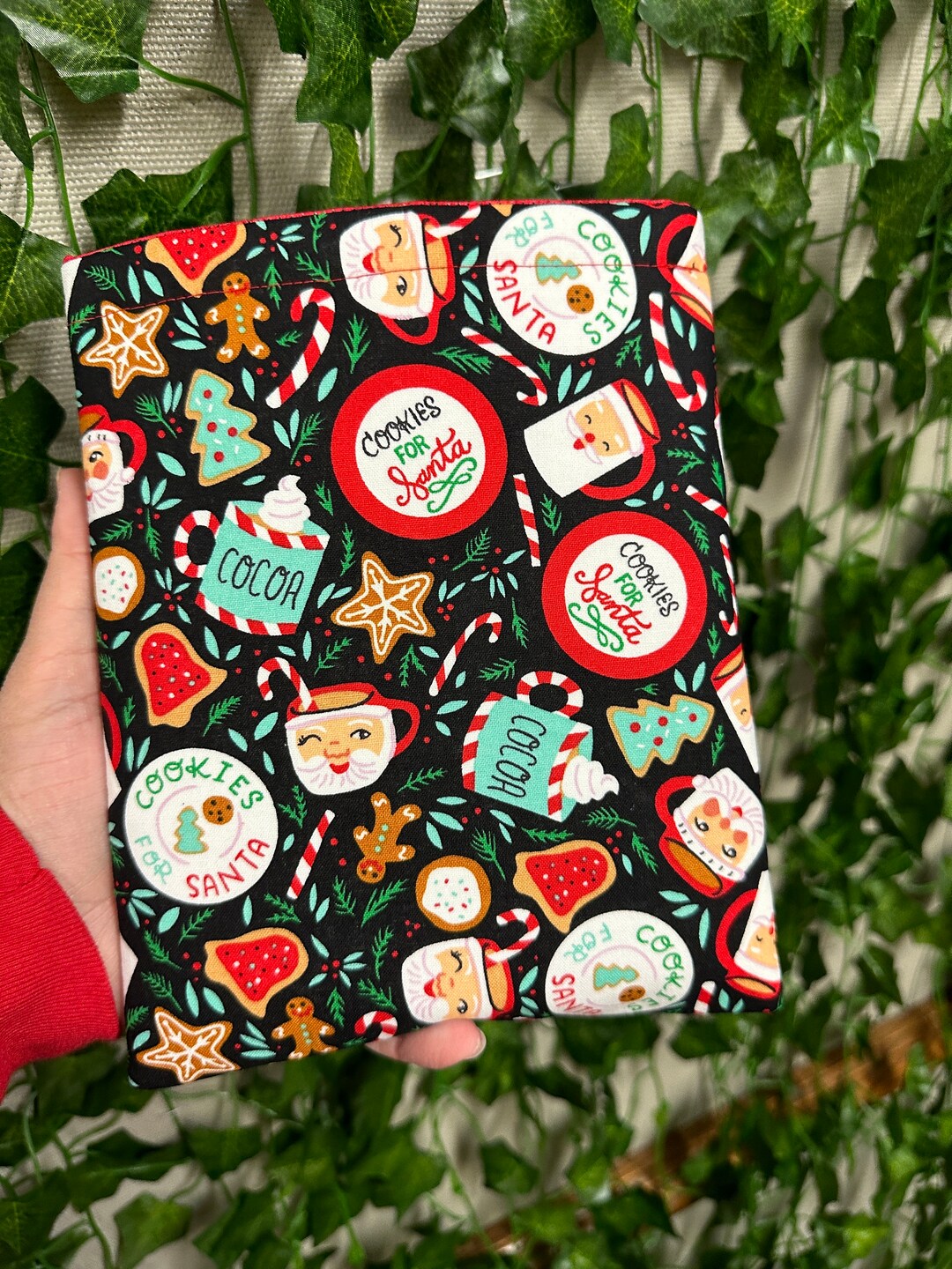 Red and Green Cookie Winter Book Sleeve, Cutout Tablet Sleeve, Xmas ...