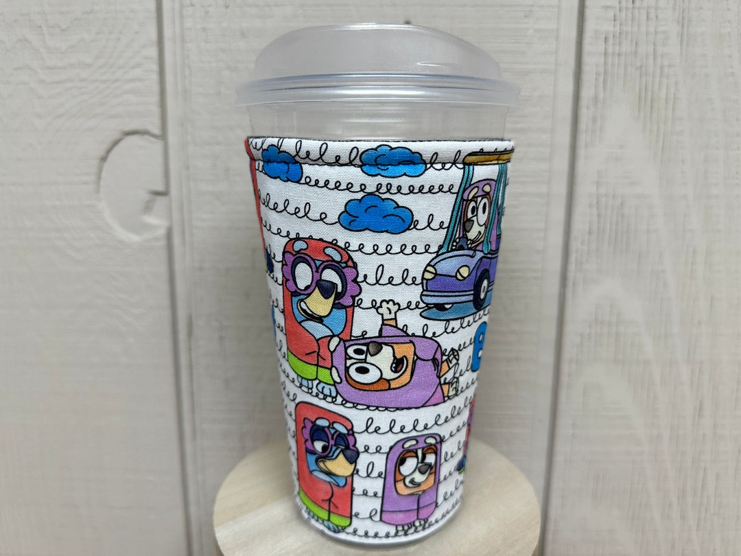 Squiggly Heeler Friends Tie Dye Cold Cup Sleeve, Iced Coffee Cozy ...