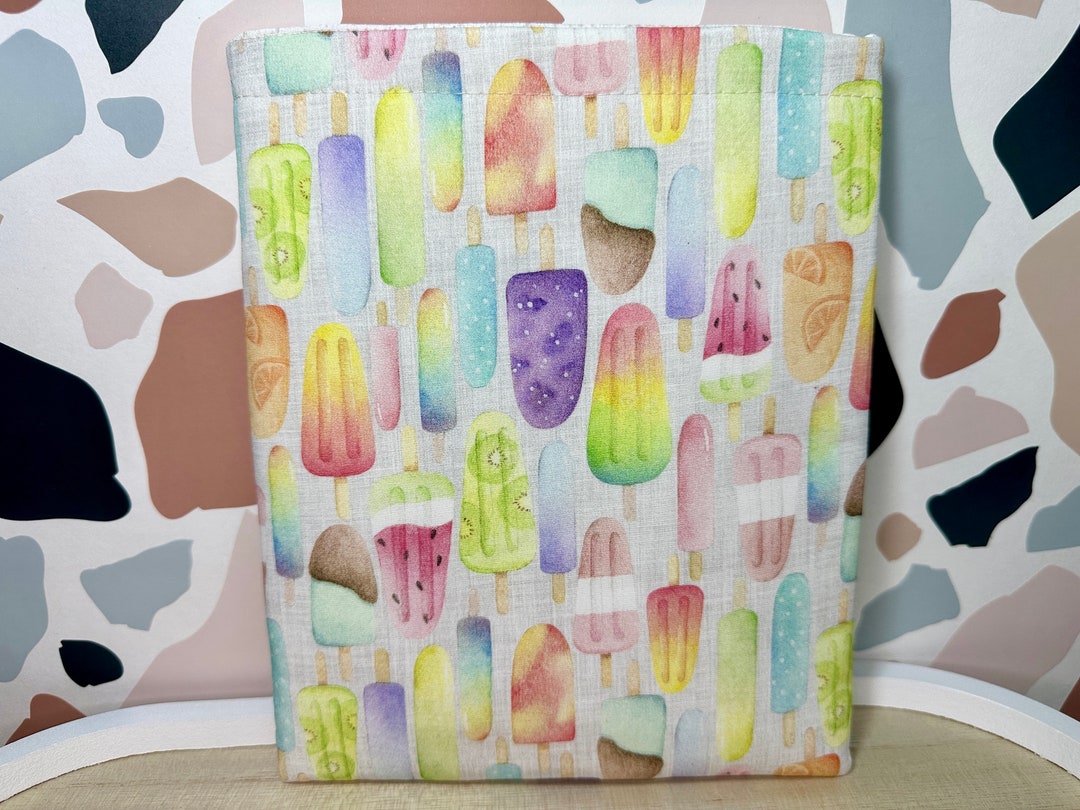 Popsicles Book Sleeve, Summer Ice Cream Kindle Sleeve, Pastel Cozy for ...