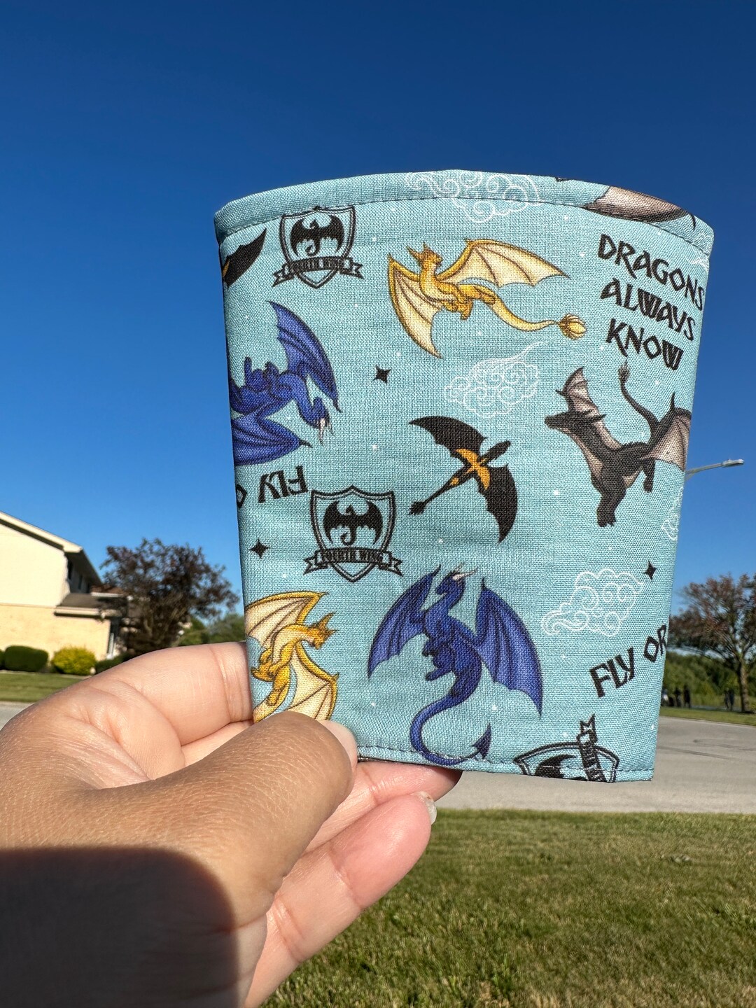 Fourth Wing Dragon Blue Teal Fourth Wing Cup Sleeve, Rebecca Yarros ...