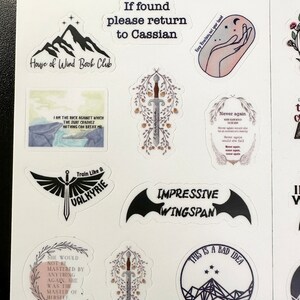Acotar Sticker Sheet, House of Wind Stickers, Tiny Weather Resistant ...