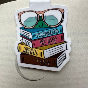 Reading is My Jam Magnetic Bookmark, Book Stack Page Saver, Book Nerd ...