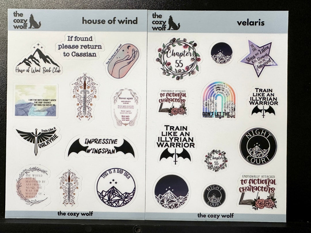 Acotar Sticker Sheet, House of Wind Stickers, Tiny Weather Resistant ...