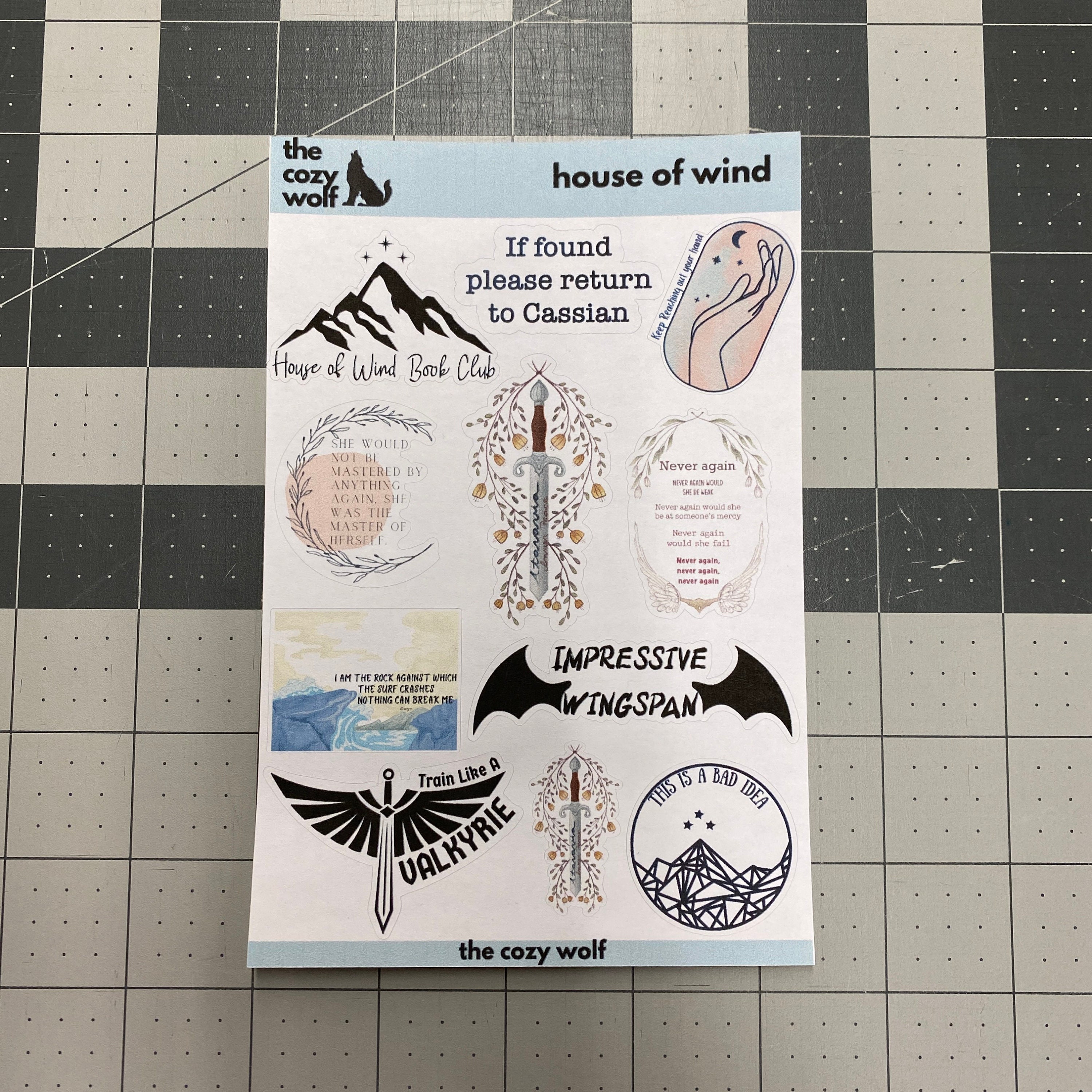 House of Wind Sticker Sheet 11 Acotar Removable Stickers - Etsy