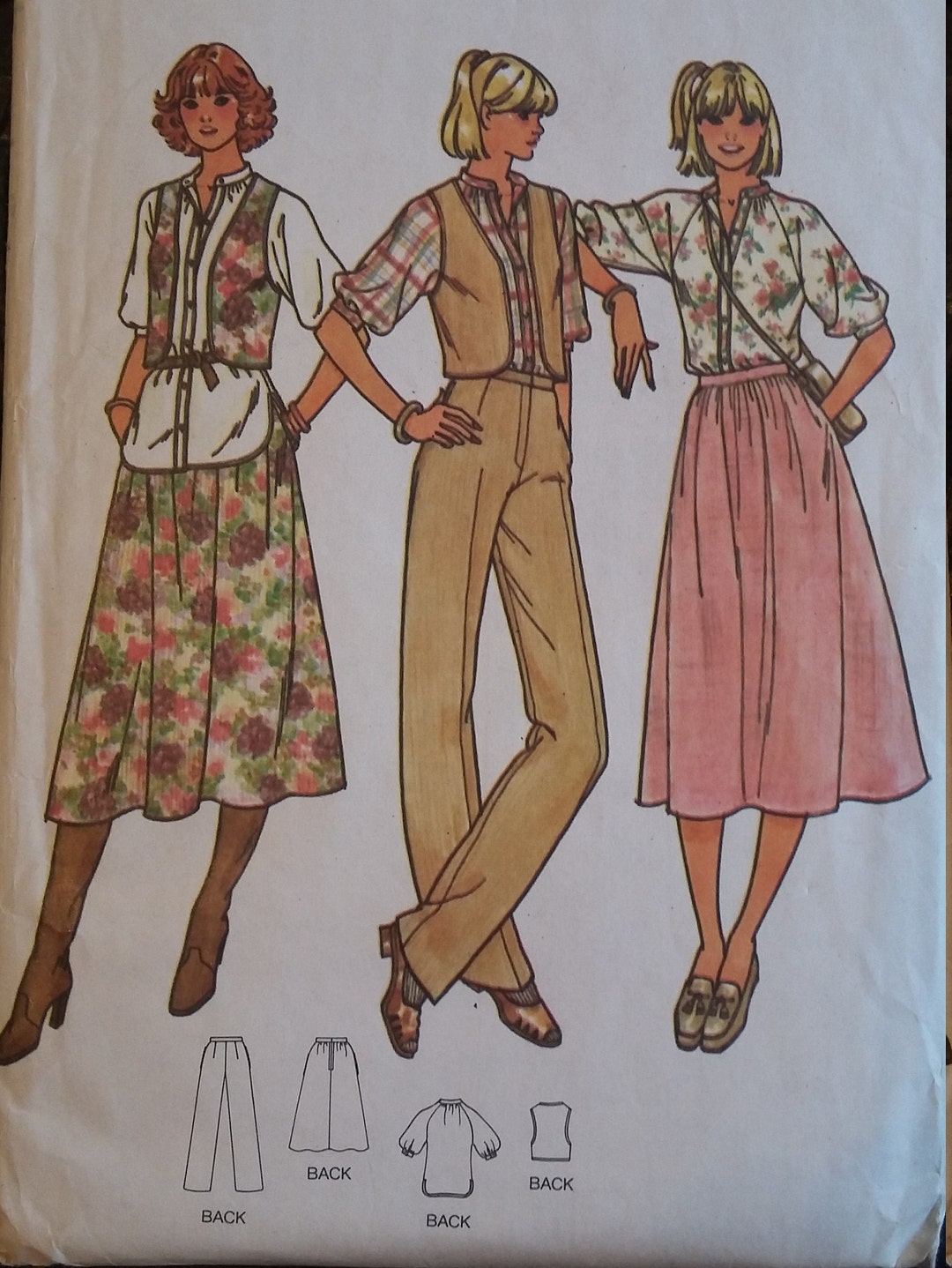 1980s Butterick 6300 Sewing Pattern, Misses' Size 14, Raglan Blouse ...