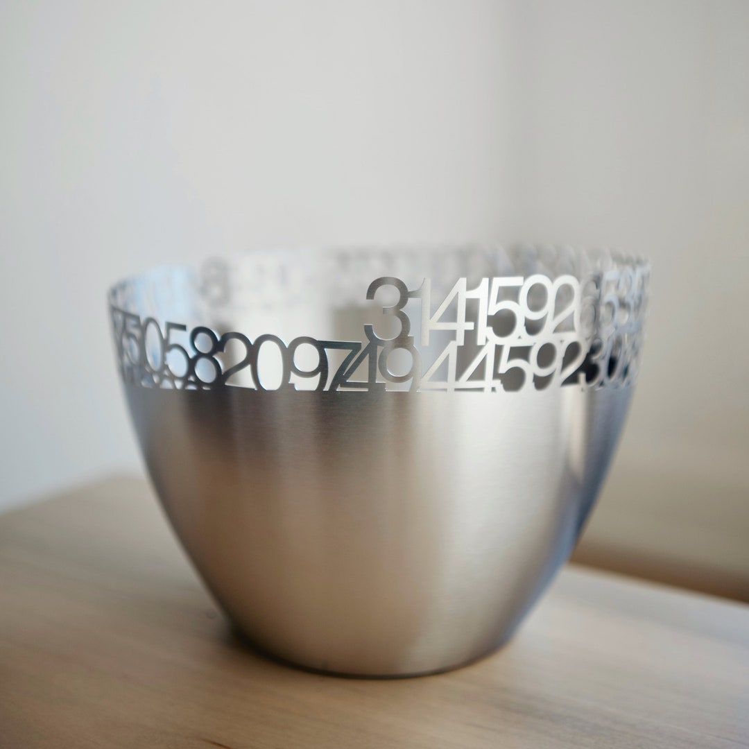 Pi Laser Cut Stainless Steel Large Bowl - Etsy