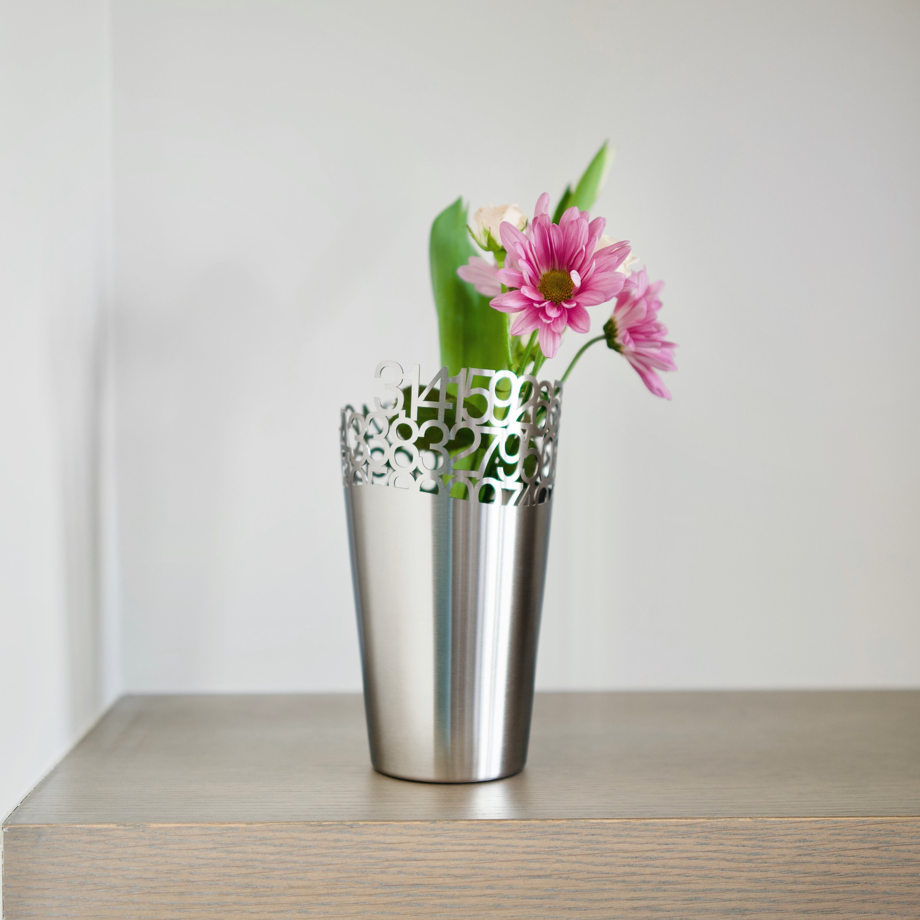 Pi Laser Cut Stainless Steel Tall Flower Vase - Etsy