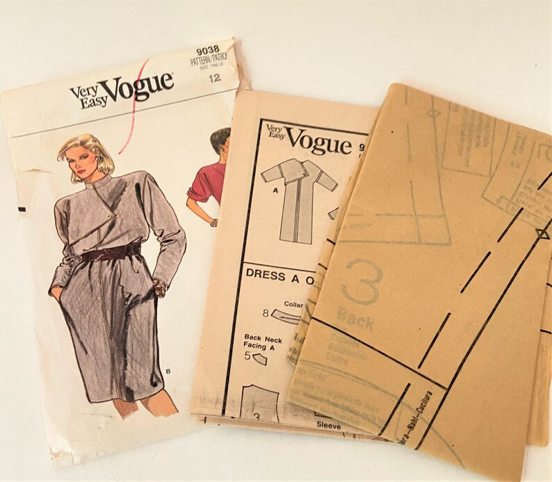 Vintage Very Easy Vogue Dress Pattern: 9038 Size 12 Uncut - Etsy