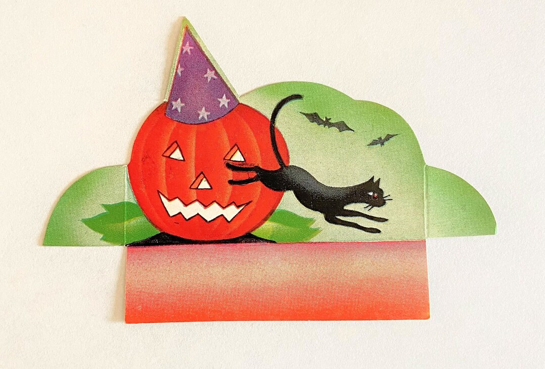 Vintage Halloween Place Card - Etsy