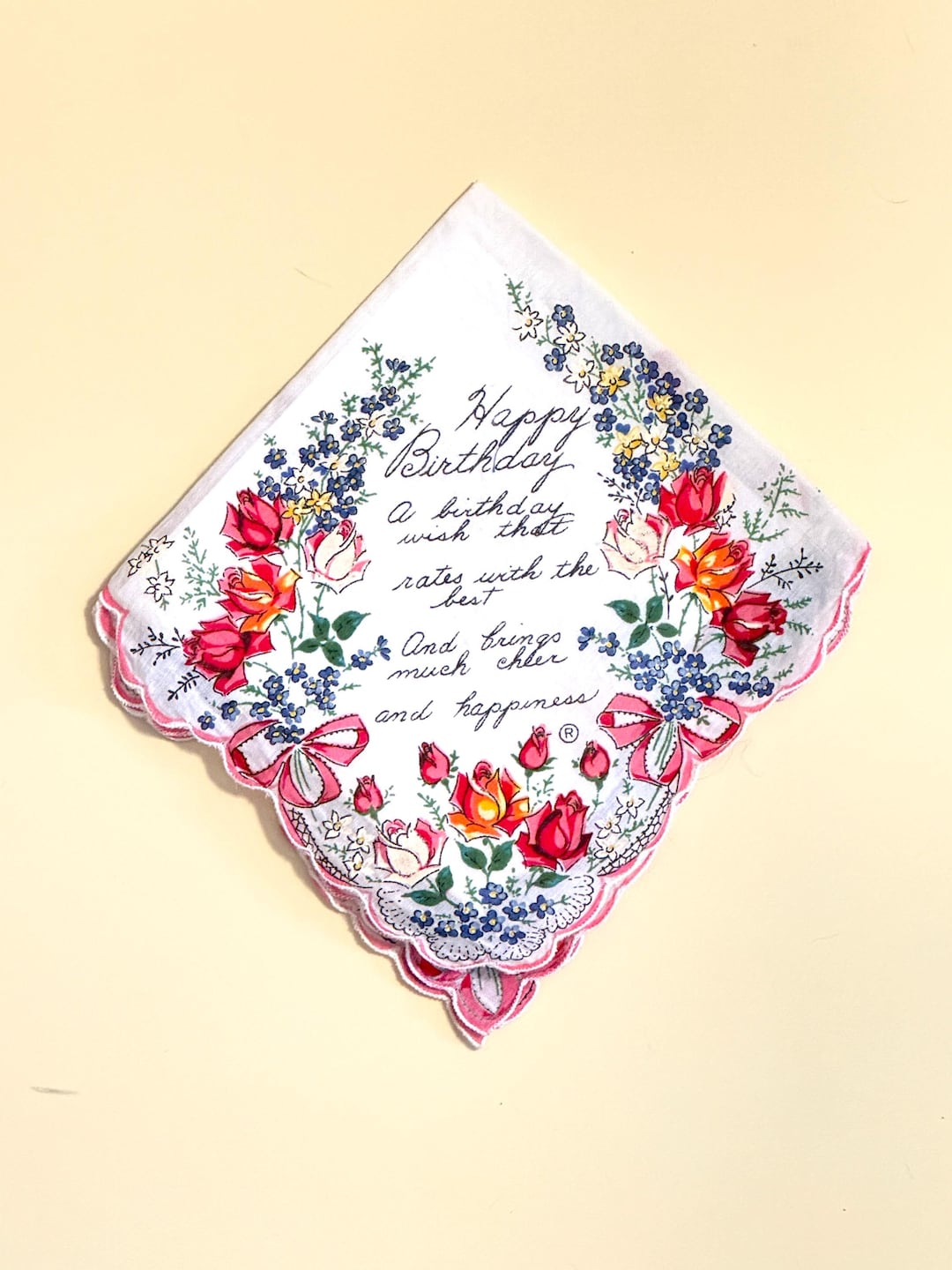 Happy Birthday Handkerchief - Etsy