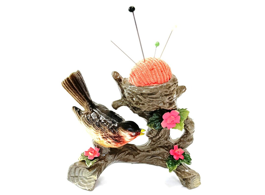 Vintage Pin Cushion: Bird and Nest - Etsy