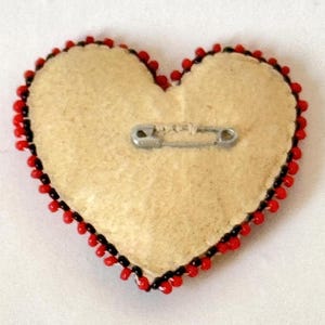 Vintage Seed Bead Heart Pin - Etsy
