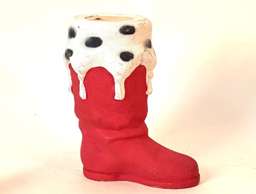 Vintage Red Paper Mache Boot - Etsy