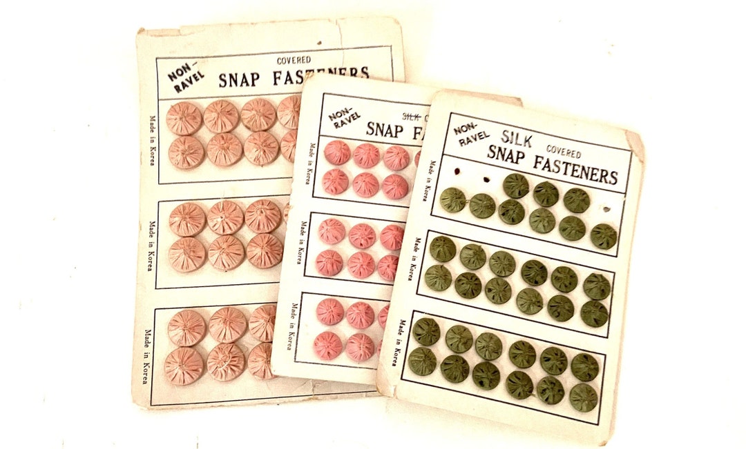 3 Cards Silk Covered Snaps: 1/2 and 3/8 - Etsy