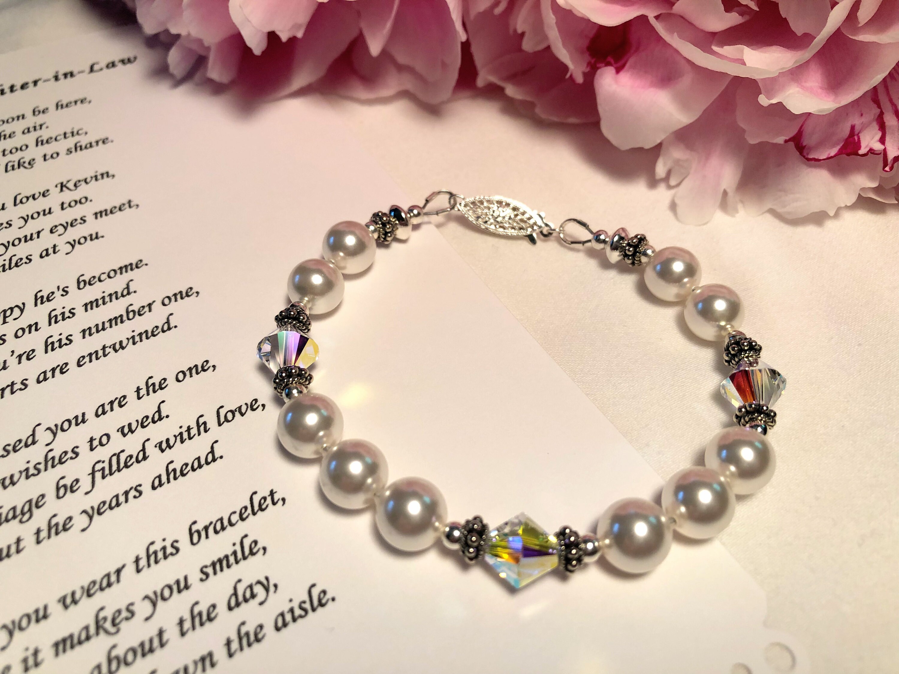Wedding Bracelet and Personalized Poem or Note for Your Future - Etsy
