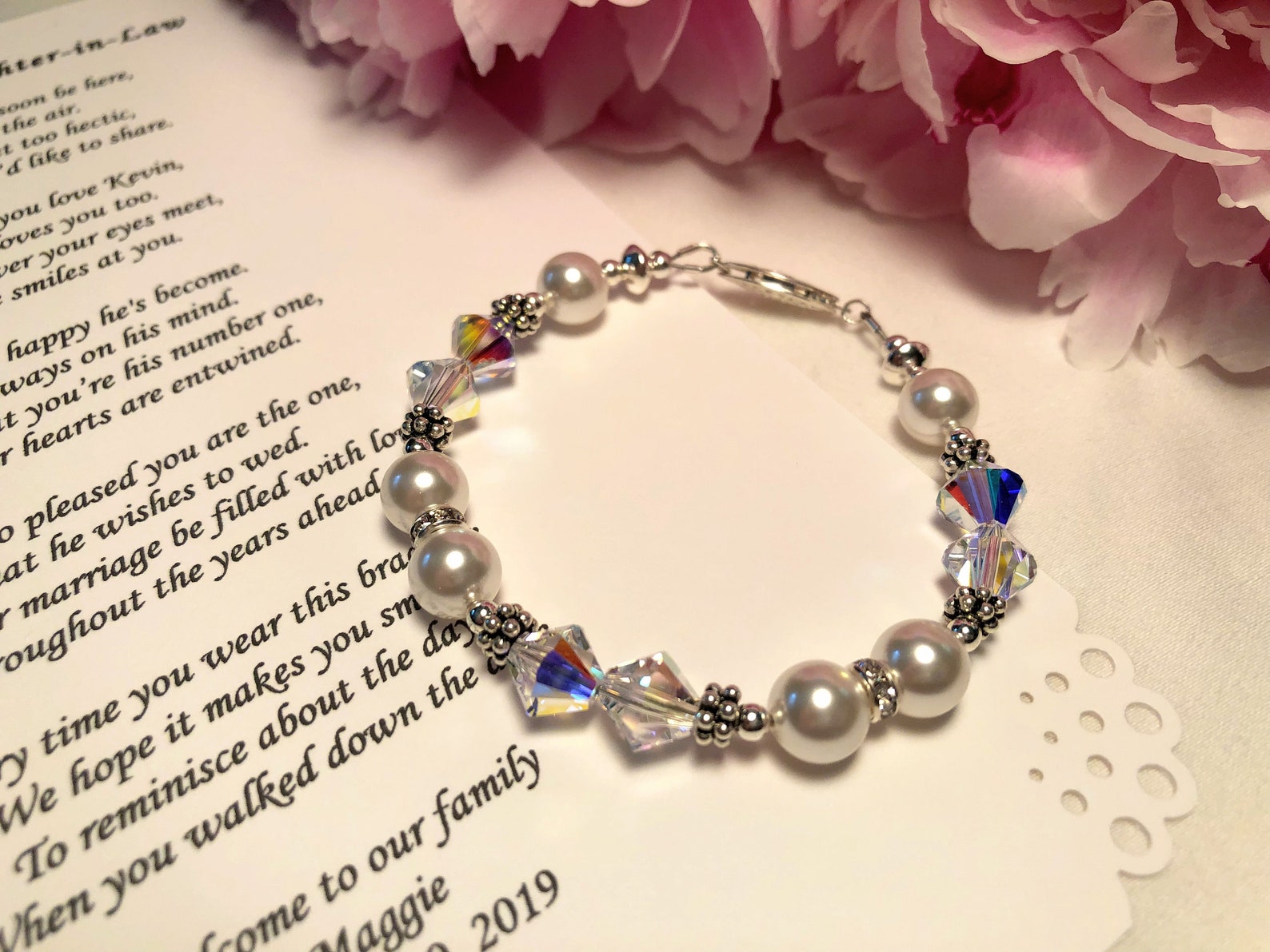 Wedding Bracelet and Personalized Poem or Note for Your Future Daughter ...