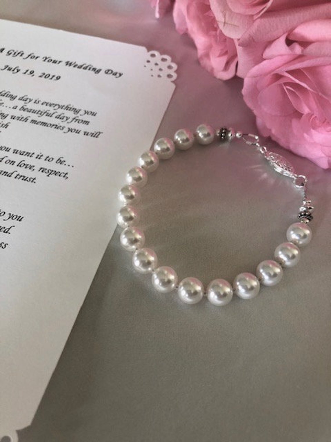 Wedding Bracelet and Personalized Poem or Note for Your - Etsy