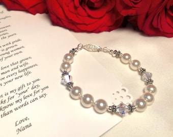 Wedding Bracelet and Personalized Poem or Note for Your Future - Etsy