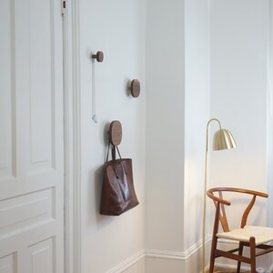 Geometric Shape Wall Hooks Made From Solid Wood White Oak Walnut Circle ...