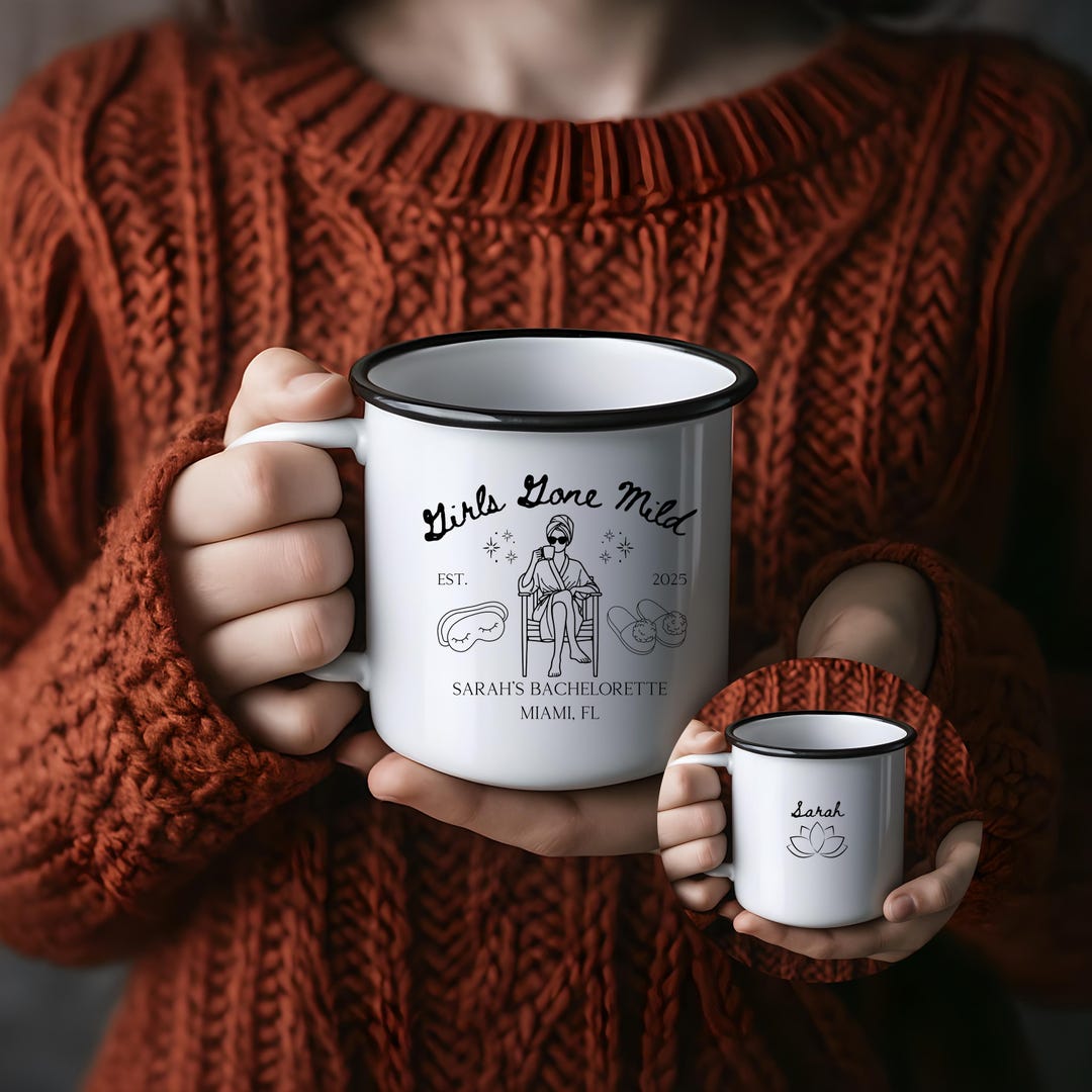Girls Gone Mild Bachelorette Mug, Personalized Spa Weekend Cup, Custom ...