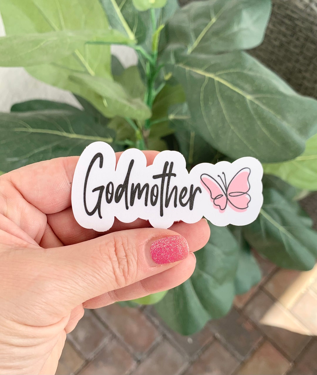 Godmother With Butterfly Sticker, Sticker, Waterproof Sticker, Vinyl ...