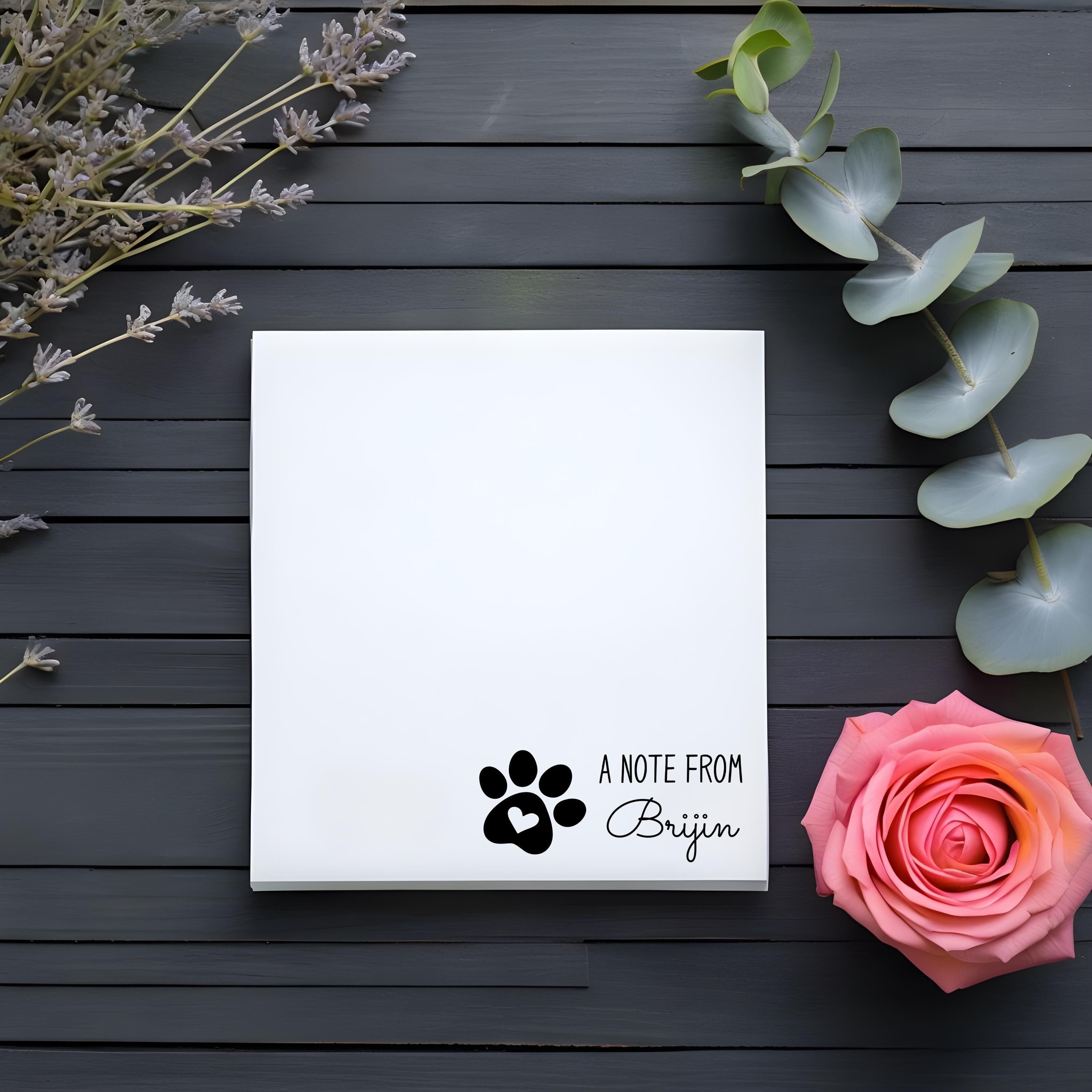 Personalized Paw Print Note Pad, Customized Stationery for Animal ...