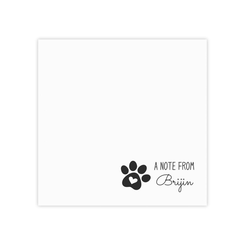Personalized Paw Print Note Pad, Customized Stationery for Animal ...