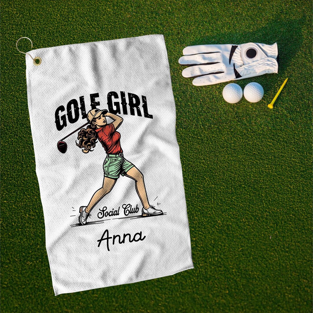 Personalized Girl Golf Social Club Towel, Custom Golf Towel for Women ...