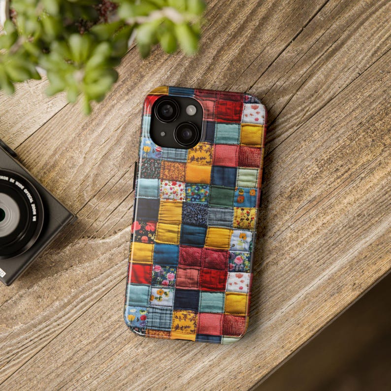 Quilt Patchwork Phone Case, Boho Style Phone Accessories, Quilted ...
