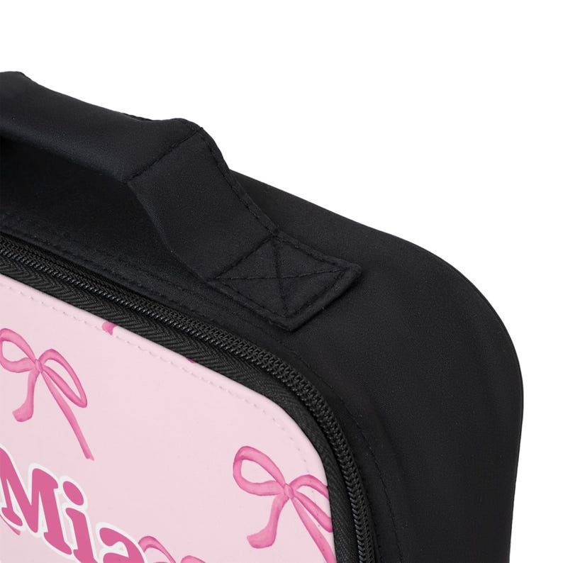 Personalized Pink Bow Lunch Box for Girls, Custom Name Insulated Lunch ...
