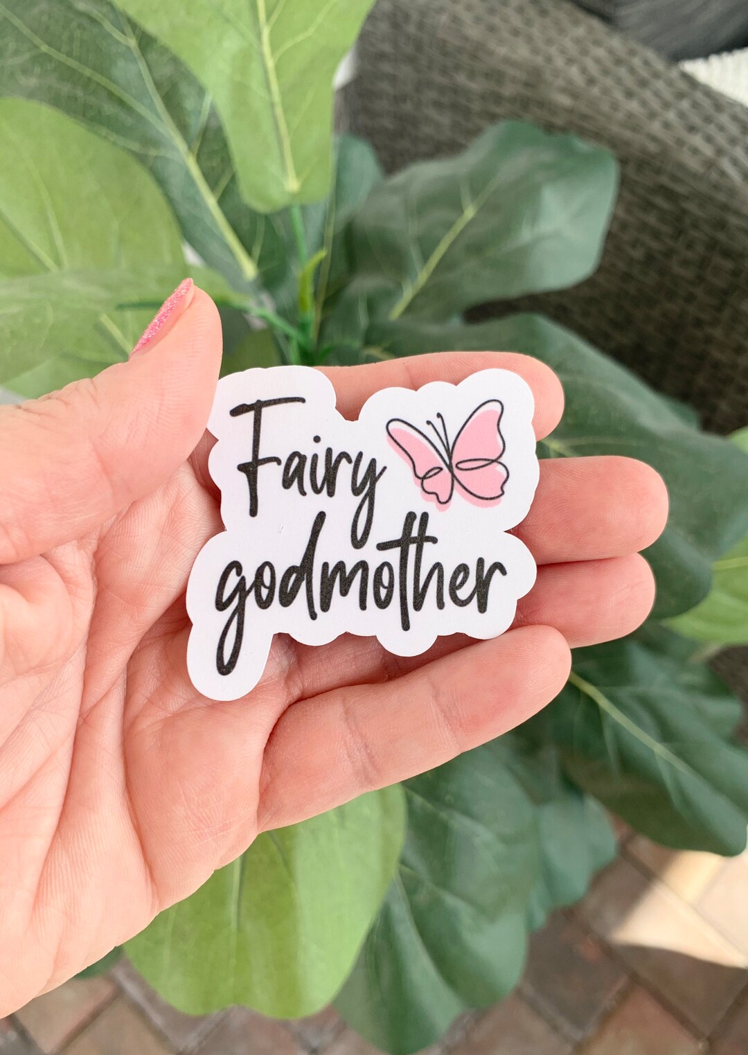 Fairy Godmother With Butterfly Sticker, Sticker, Waterproof Sticker ...
