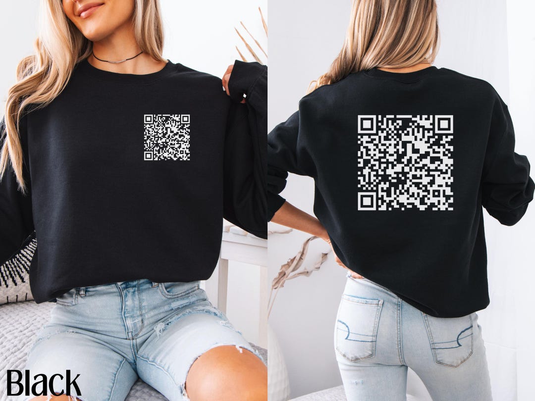 QR Code F.U Sweatshirt, F*ck off QR Code Crew Sweatshirt, Sarcastic ...