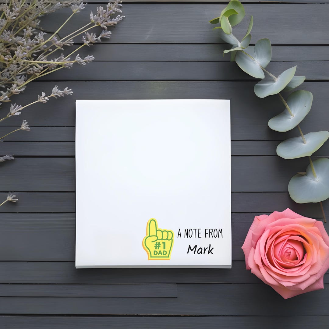 Personalized Dad Post-it® Note Pad, Custom Sticky Notes, Father's Day ...