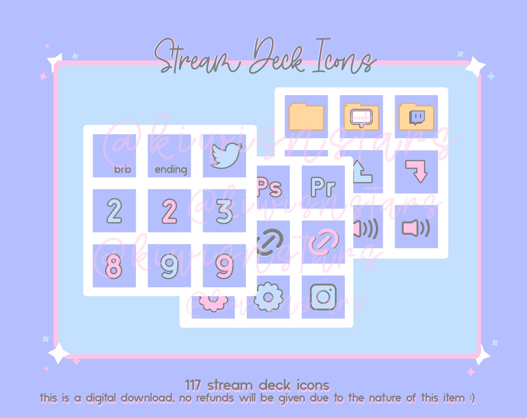 Stream Deck Icons Lilac Pastel Pink Twitch Deck Icons - Etsy