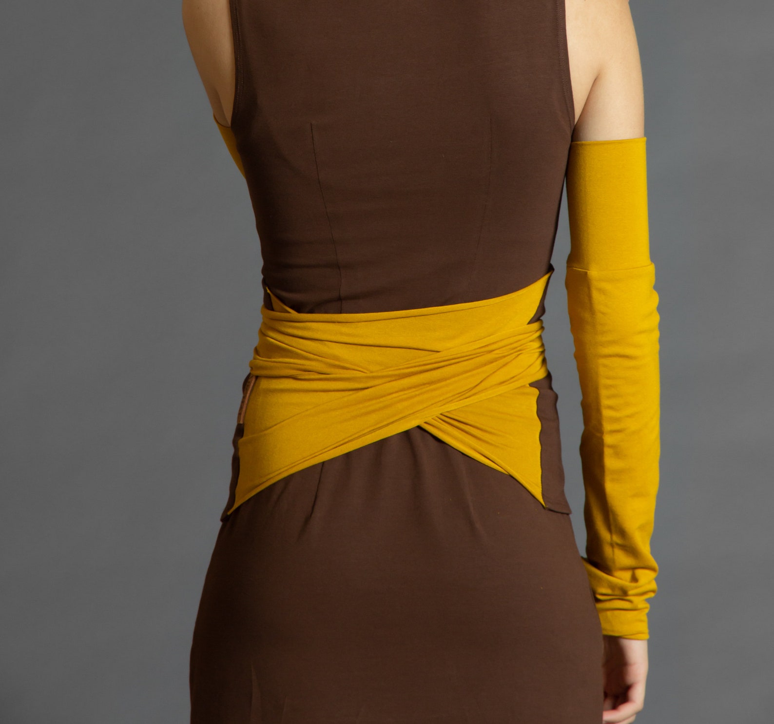 Brown & Mustard. Dual-color Obi-belt for Women. Waist Belt, Cotton Belt ...