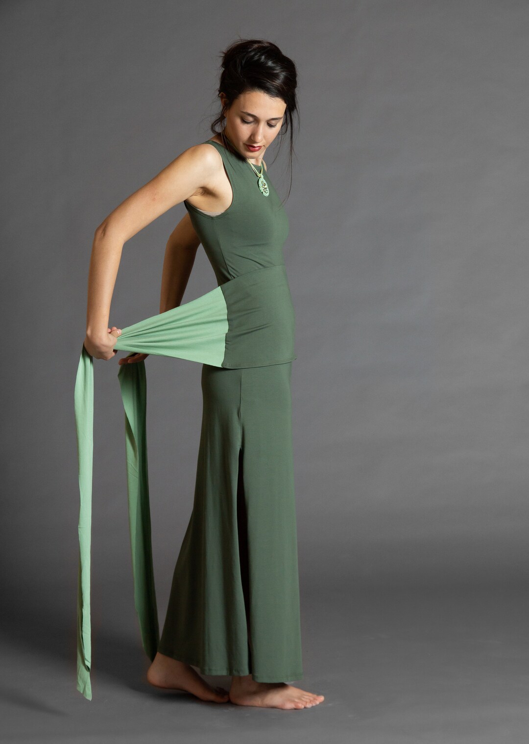 Olive & Pistachio. Dual-color Obi-belt for Women. Waist Belt, Cotton ...