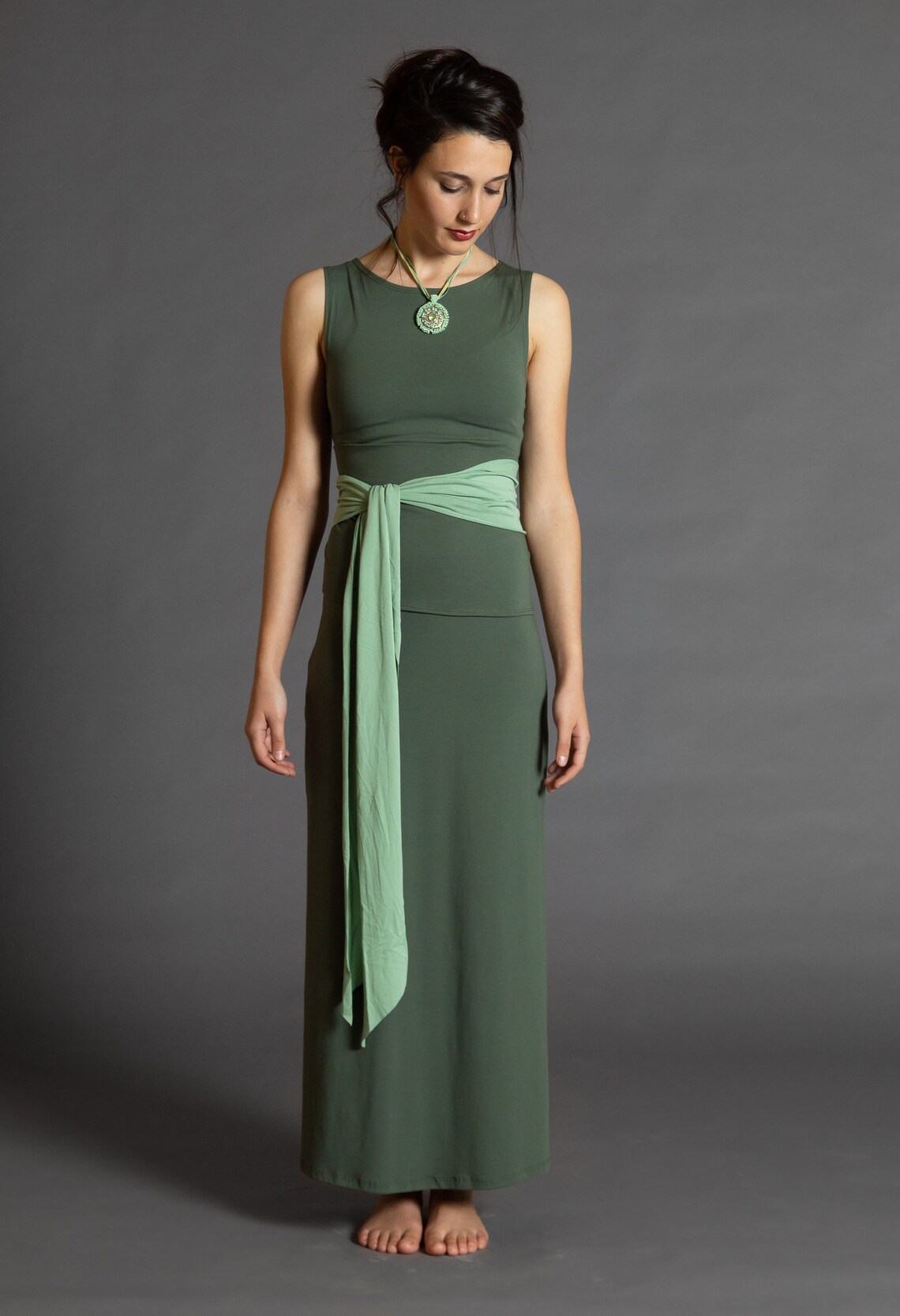 Olive & Pistachio. Dual-color Obi-belt for Women. Waist Belt, Cotton ...