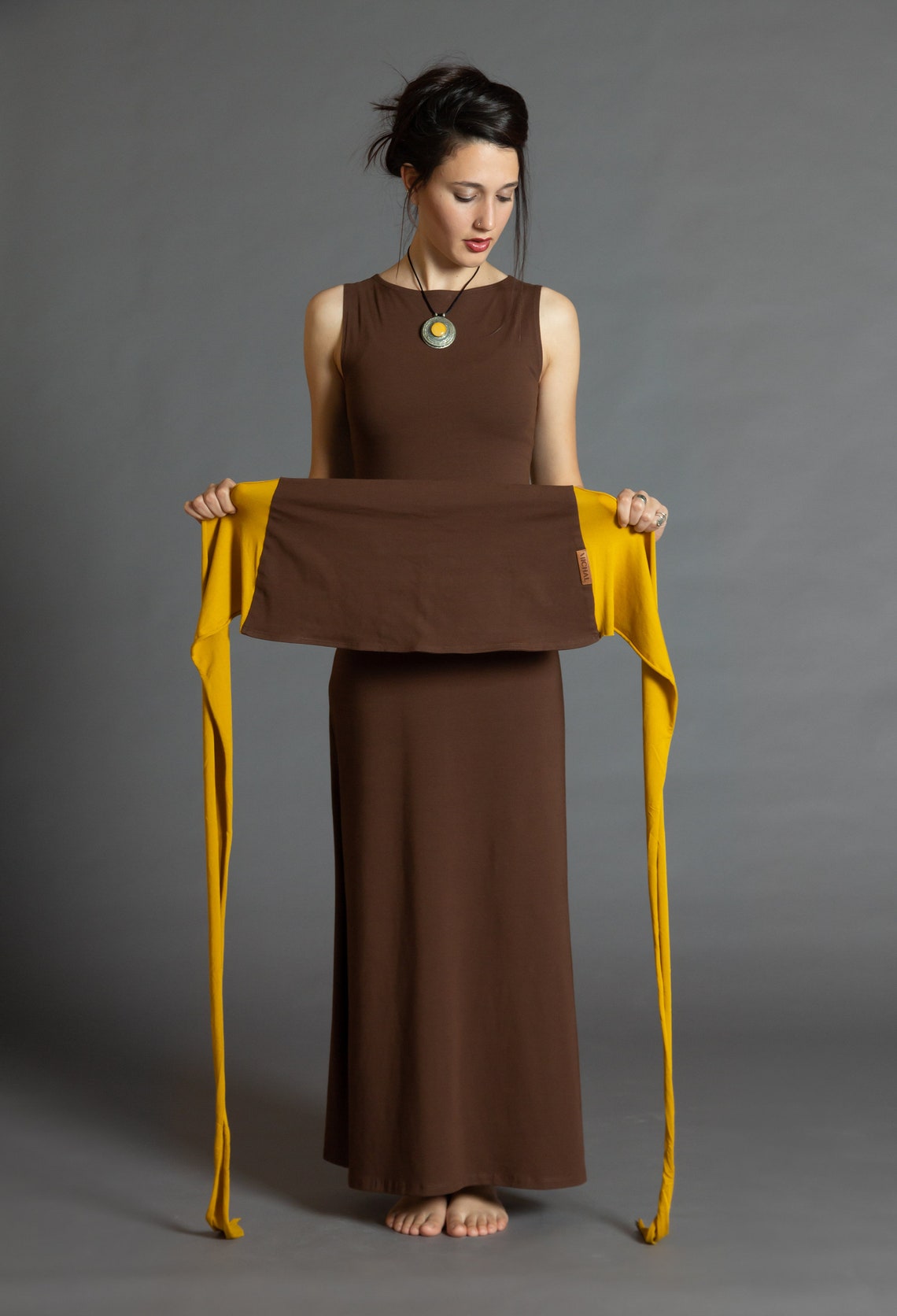 Brown & Mustard. Dual-color Obi-belt for Women. Waist Belt - Etsy