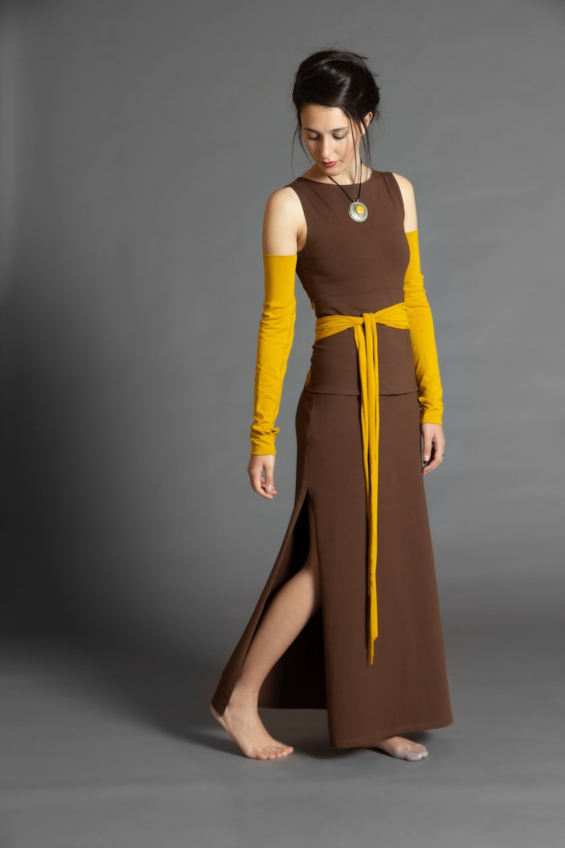 Brown & Mustard. Dual-color Obi-belt for Women. Waist Belt - Etsy