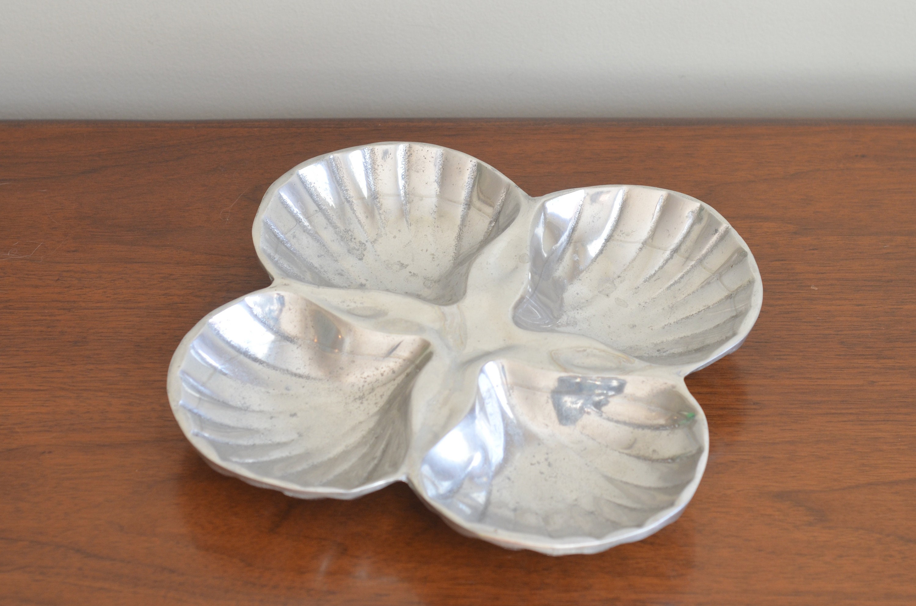 Vintage Silver Shell Sectioned Serving Tray Clam Shell Serving | Etsy