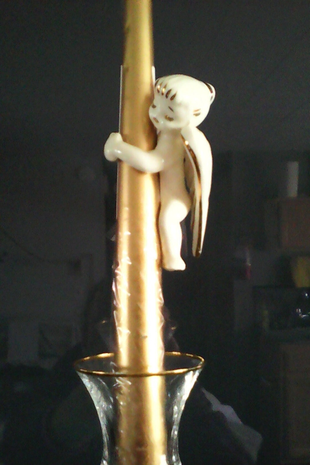 Vintage Napco Porcelain Angel With Gold Trim is Napco Candle Angel - Etsy