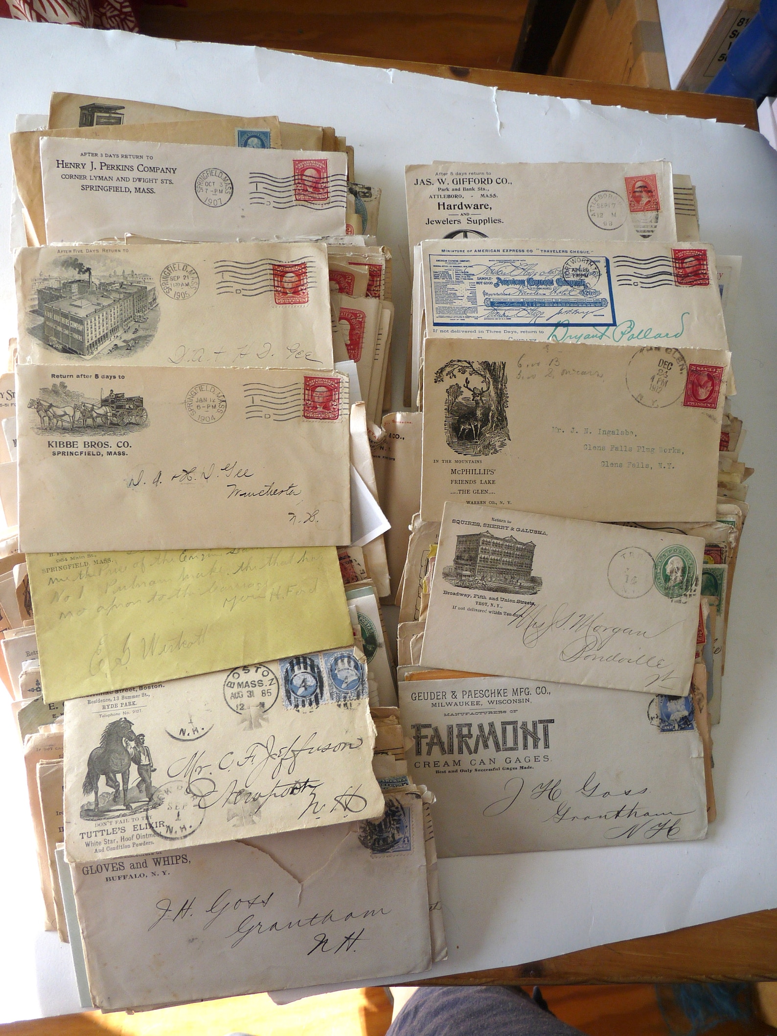 Lot 300 Antique Advertising Postal Covers Invoices Country Store ...